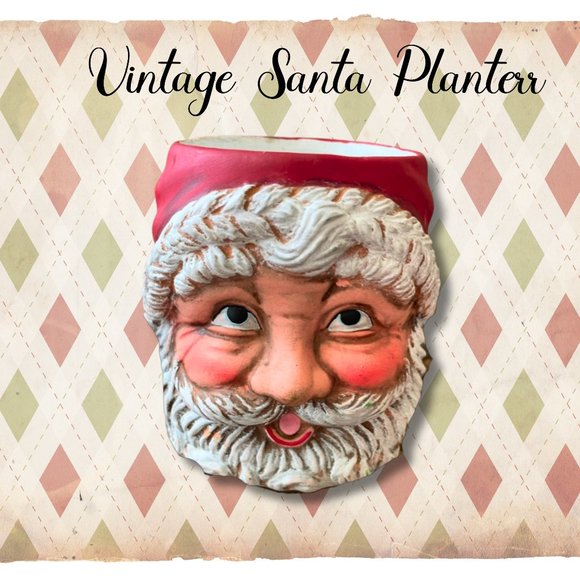 Source Unknown | Accents | Vintage Christmas Santa Claus Head Planter 4 ...